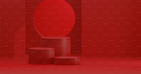 추상 스튜디오 방 빨간 배경에 원형 빨간 연단 기초 제품 전시 및 광고 공간 3d 렌더링 그림 사진 Unsplash의 빨강 이미지