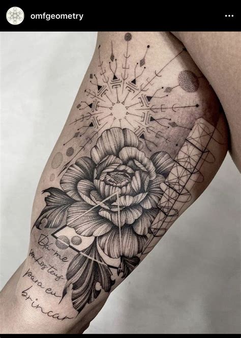 Geometric Rose Hexagon Tattoo Peonies Tattoo Geometric Tattoo