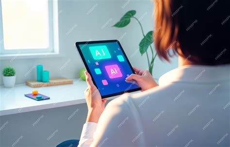 기술과 홀로그램 일러스트 Ai 생성 이미지