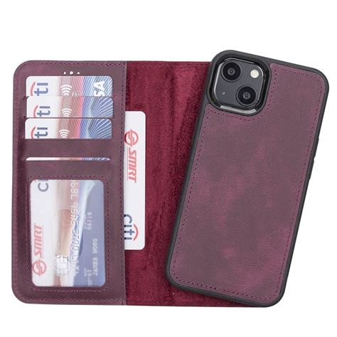 Handmade 2 In 1 Leather Magsafe Wallet Rfid Iphone 13 Hardiston