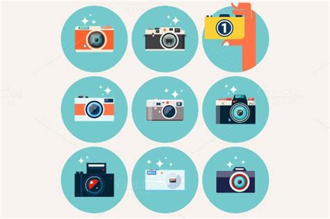 Flat Camera Icons Bundle