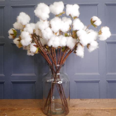 Artificial Cotton Stems 67cm Artificial Flowers