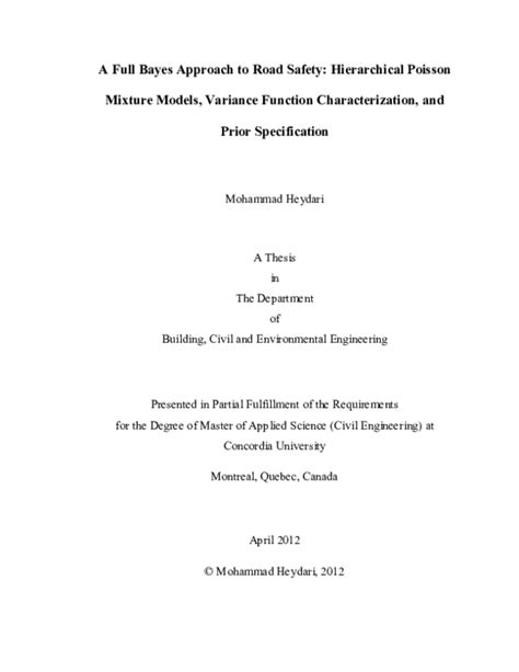 Pdf A Full Bayes Approach To Road Safety Hierarchical Poisson