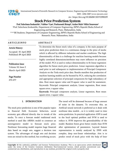 Pdf Stock Price Prediction System