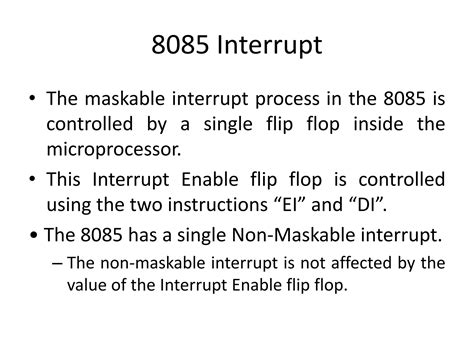 Introduction To Interrupts Of 8085 Microprocessor Ppt