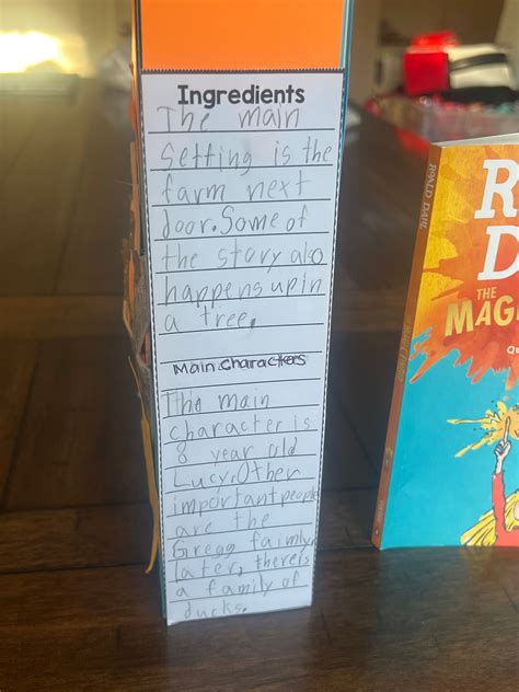 Cereal Box Book Report Template Fun Book Project For Elementary