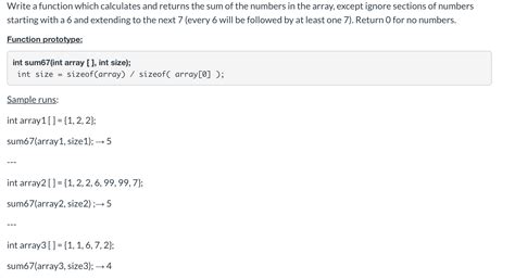 Solved Write A Function Which Calculates And Returns The Sum