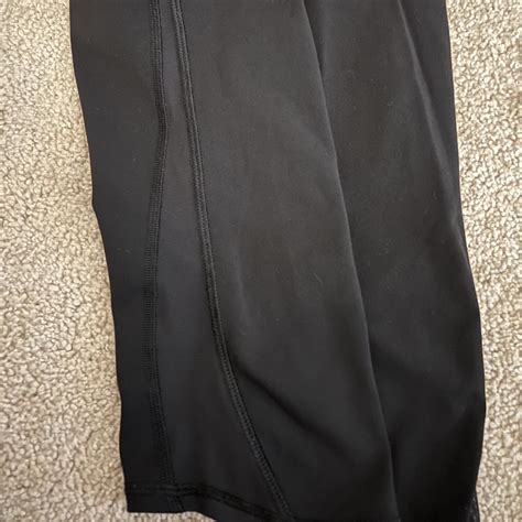 Black Cropped Lulu Lemon Leggings Mesh On The Depop