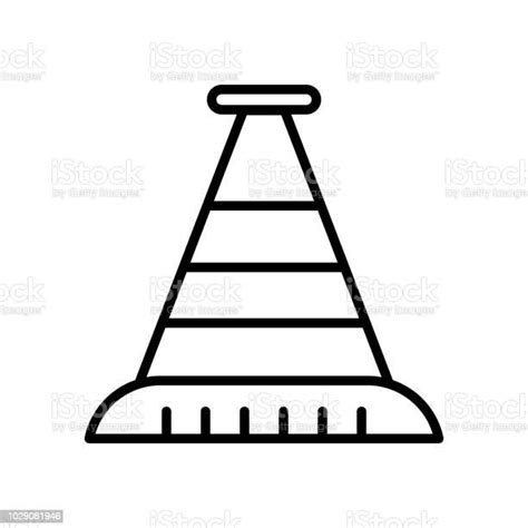 콘 아이콘 벡터에 고립 된 흰색 배경 콘 기호 선 또는 선형 기호 개요 스타일에서 요소 디자인 0명에 대한 스톡 벡터 아트 및 기타 이미지 Istock