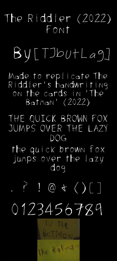 Made A Font Based On Riddlers Handwriting On The Cards In The Trailers Free Download Link In