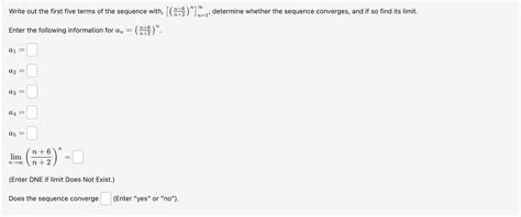 solved write out the first five terms of the sequence with