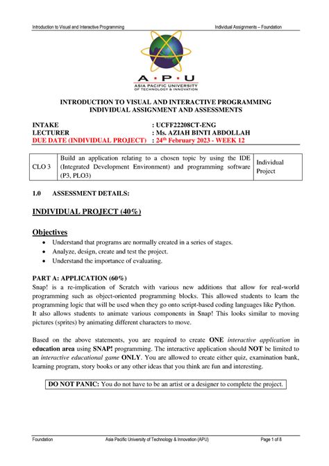 Ct005 4 0 Ivip Individual Project Question Ucff2208ct Eng