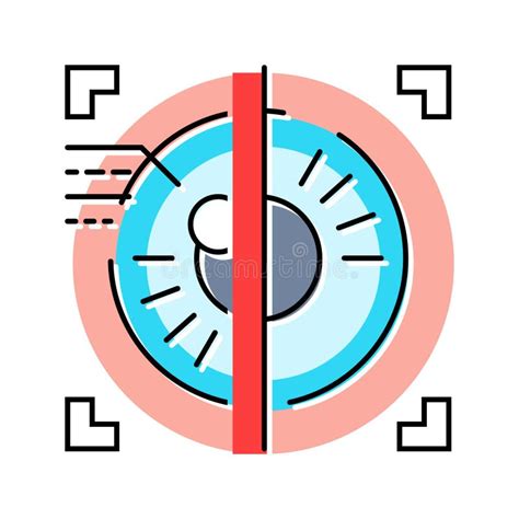 Iris Scan Biometric Color Icon Vector Illustration Stock Illustration
