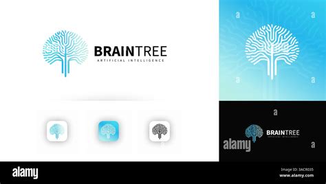 Brain Tree Symbol Neural Connections Growth Abstract Technology Intelligence Concept
