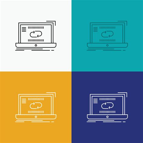 Communication Connection Link Sync Synchronization Icon Over Various Background Line Style