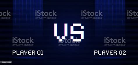현대 유행 대 전투 배경 두 플레이어 간의 경쟁 Vs 전투 배경과 조명 효과와 위에서 빛나는 프로젝터 벡터 그림
