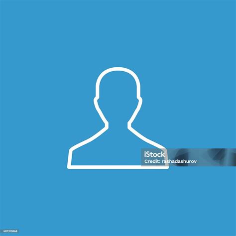 숫나사 외형선 아이콘크기 격리됨에 하양 청색 배경 옆모습에 대한 스톡 벡터 아트 및 기타 이미지 옆모습 컴퓨터 사용 2015년 Istock