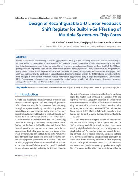 Pdf Design Of Reconfigurable 2 D Linear Feedback Shift Register For