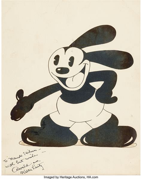 Oswald The Lucky Rabbit Publicity Print Signed By Walter Lantz And