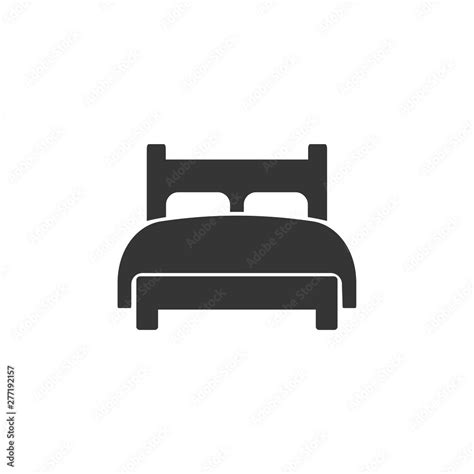Bed Icon Template Black Color Editable Double Bed Symbol Vector Sign