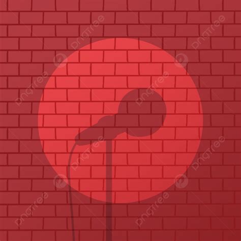 Red Brick Spotlight Stand Up Comedy Stage Background Stand Brick