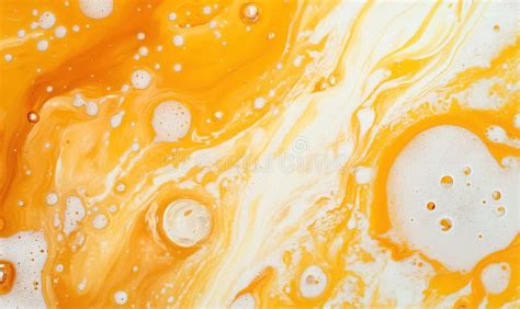Abstract Orange And White Liquid Patterns Vibrant Swirls Bubbles And