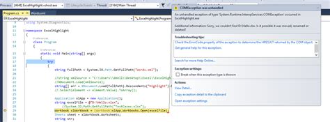 C Workbooksopen Method Giving Exception Systemruntimeinteropservicescomexception
