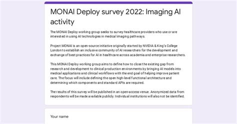 Shahriar Faghani On Linkedin Monai Deploy Survey 2022 Imaging Ai Activity