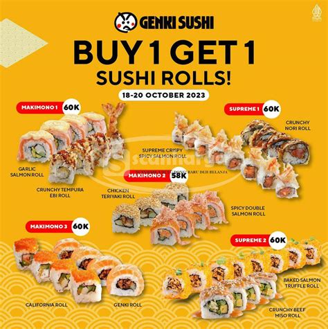 Promo Genki Sushi Buy 1 Get 1 Free Sushi Rolls Scanharga