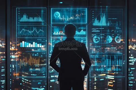 비즈니스 맨은 데이터 차트를 봅니다