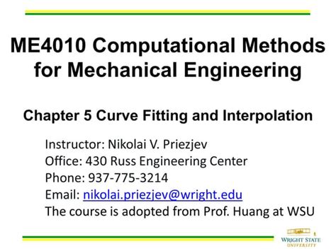 Numerical Methods Curve Fitting And Interpolation Pdf