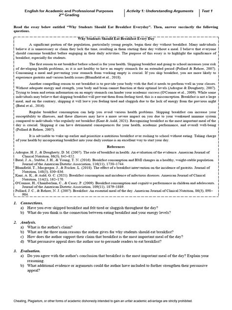 Eapp 2nd Grading Understanding Argumen Pdf