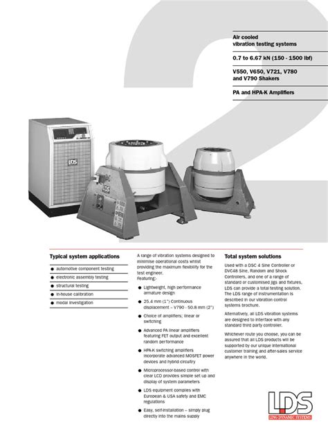 Lds Air Cooled Vibration Testing Systems Pdf Amplifier Electrical