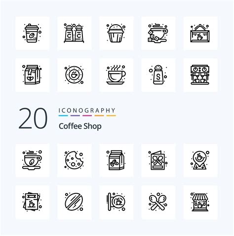 20 Coffee Shop Line Icon Pack Like Cup Shop Coffee Box Menu Coffee Shop 19209856 Vector Art At
