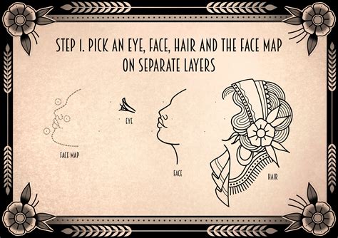 Traditional Girl Head Tattoo Design