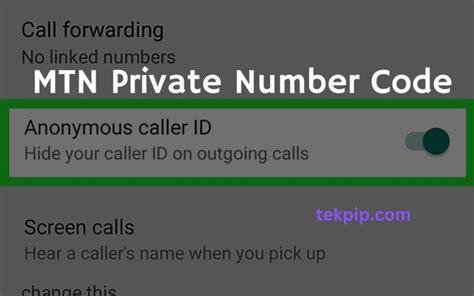 MTN Private Number Code Hide Number On MTN InPics Solutions