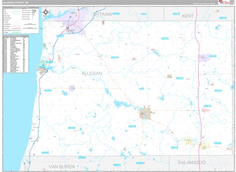Allegan County Mi Wall Map Premium Style By Marketmaps Mapsales