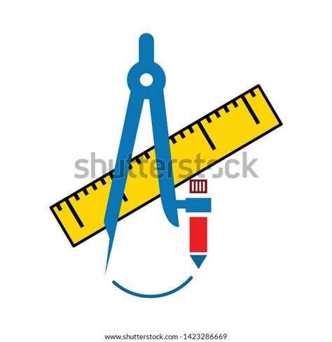 Ruler Drawing Compass Icon Flat Illustration Stock Vector Royalty Free 1423286669 Shutterstock