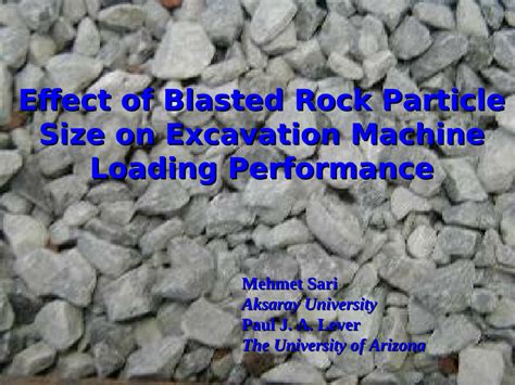 PDF Effect Of Blasted Rock Particle Size On Excavation Machine