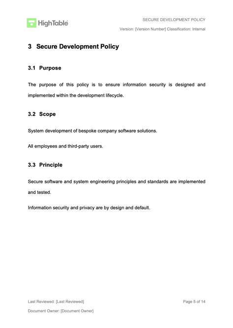 ISO 27001 Secure Development Policy Guide Template