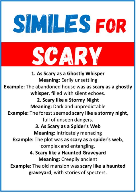 20 Best Similes For Scary With Meanings And Examples Engdic