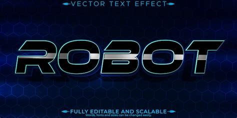 Free Vector Robot Text Effect Editable Technology Ai And Robotic Customizable Font Style