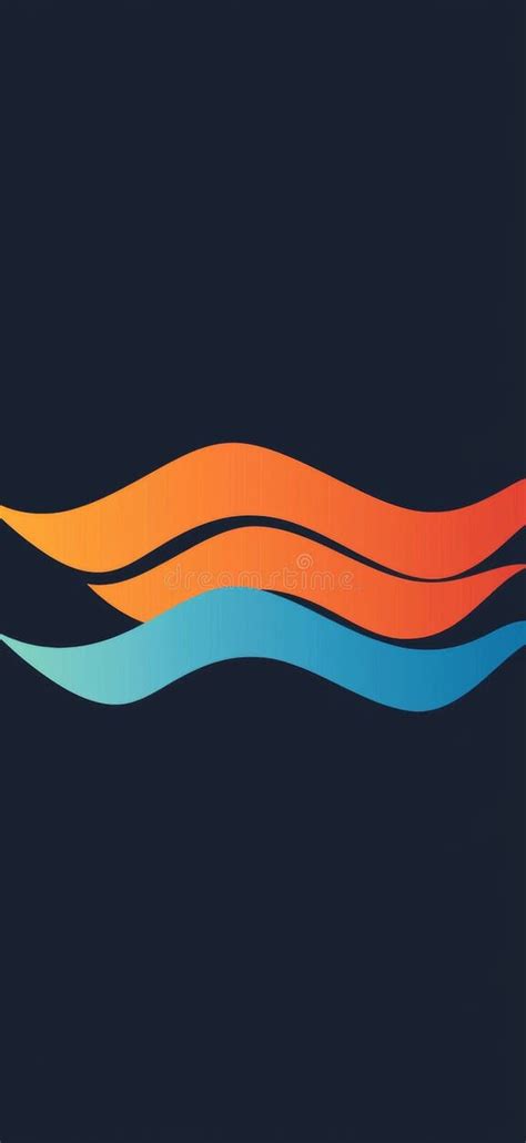 Two Colorful Wavy Lines Flowing Horizontally On A Dark Background Create An Abstract Design