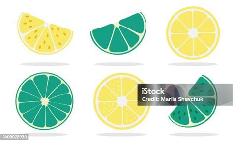 슬라이스와 전체 라임 또는 레몬 세트 격리된 플랫 벡터 일러스트레이션입니다 벡터 클립 아트 0명에 대한 스톡 벡터 아트 및 기타 이미지 Istock