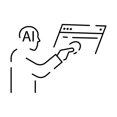 Artificial Intelligence Line Icon Brain Robot Ai Head Technology