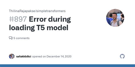 Error During Loading T5 Model · Issue 897 · Thilinarajapakse