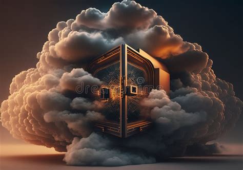 Cloud Computing Security Concept Generative Ai Stock Illustration