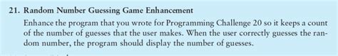 Solved 21 Random Number Guessing Game Enhancement Enhance