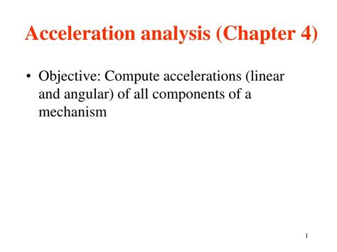 Ppt Acceleration Analysis Chapter 4 Powerpoint Presentation Free