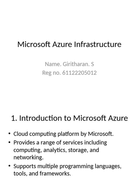 Microsoft Azure Infrastructure Pdf